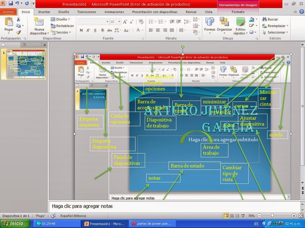 black day: Hola, estas son las partes de power point.
