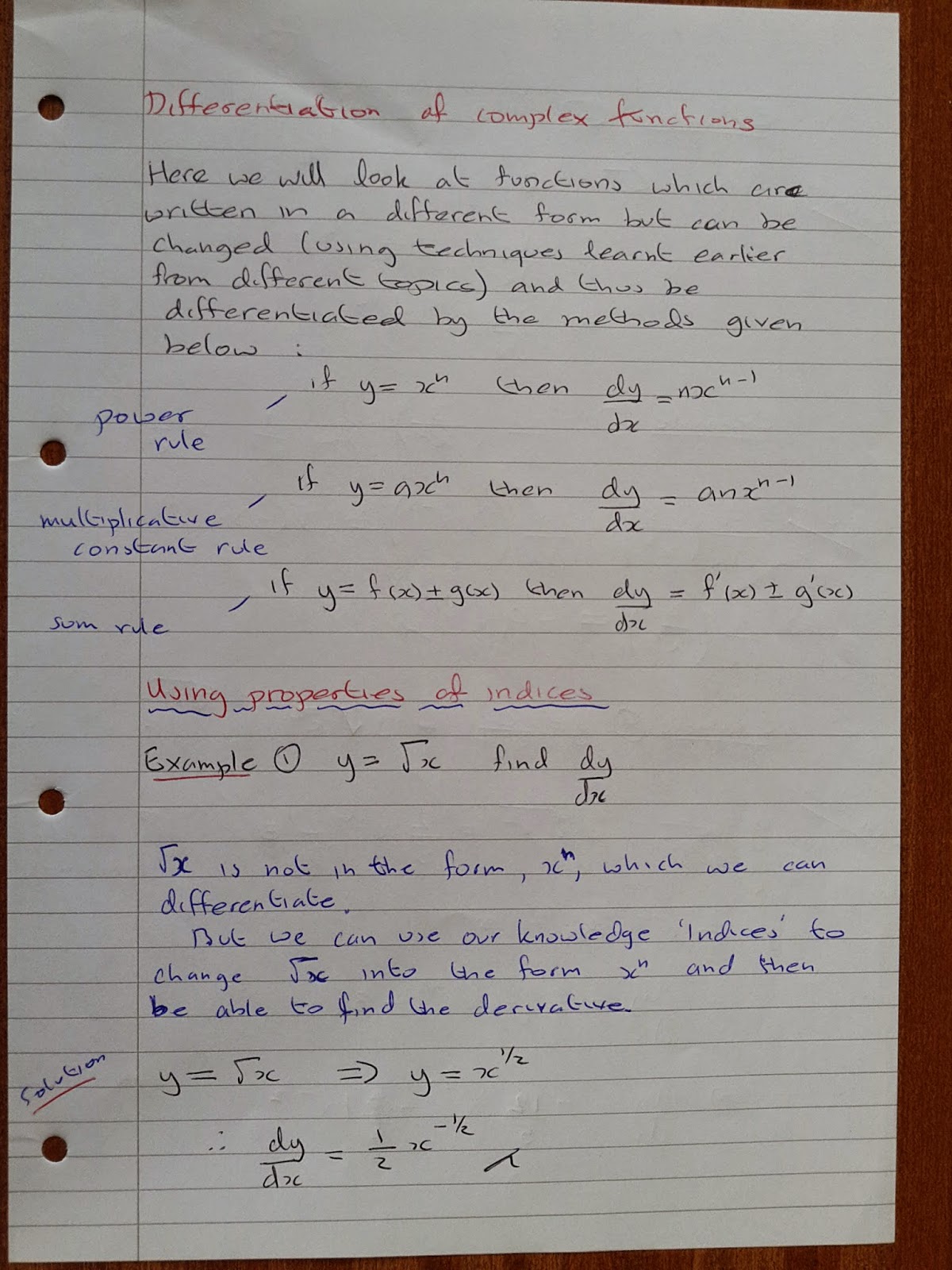 A Level Maths Notes: AS Differentiation: Differentiation of complex ...