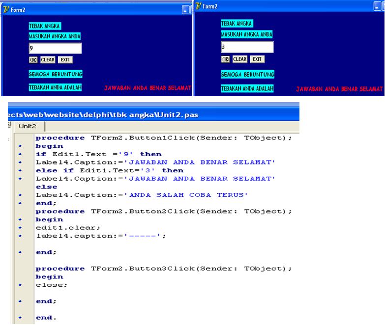 PENGERTIAN DELPHI DAN CONTOH PROGRAM TEBAK ANGKA