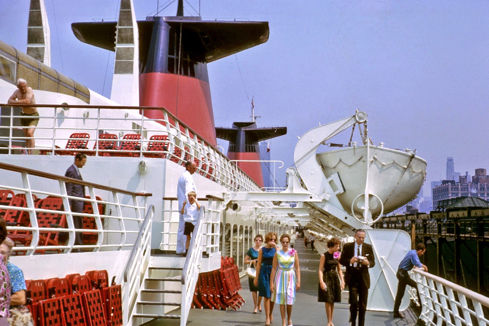 Ocean Superliners: SS France (Part 2) SS France, boat deck and some ...