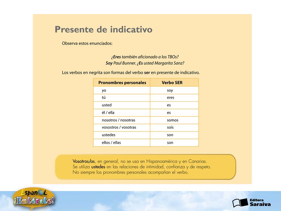 ESPANHOL: Presente de indicativo