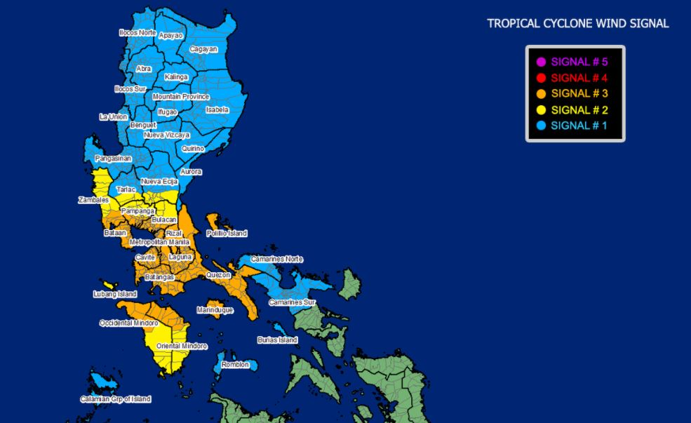Typhoon 'Rolly' threatens Batangas-Cavite; Signal No. 3 up in 13 areas