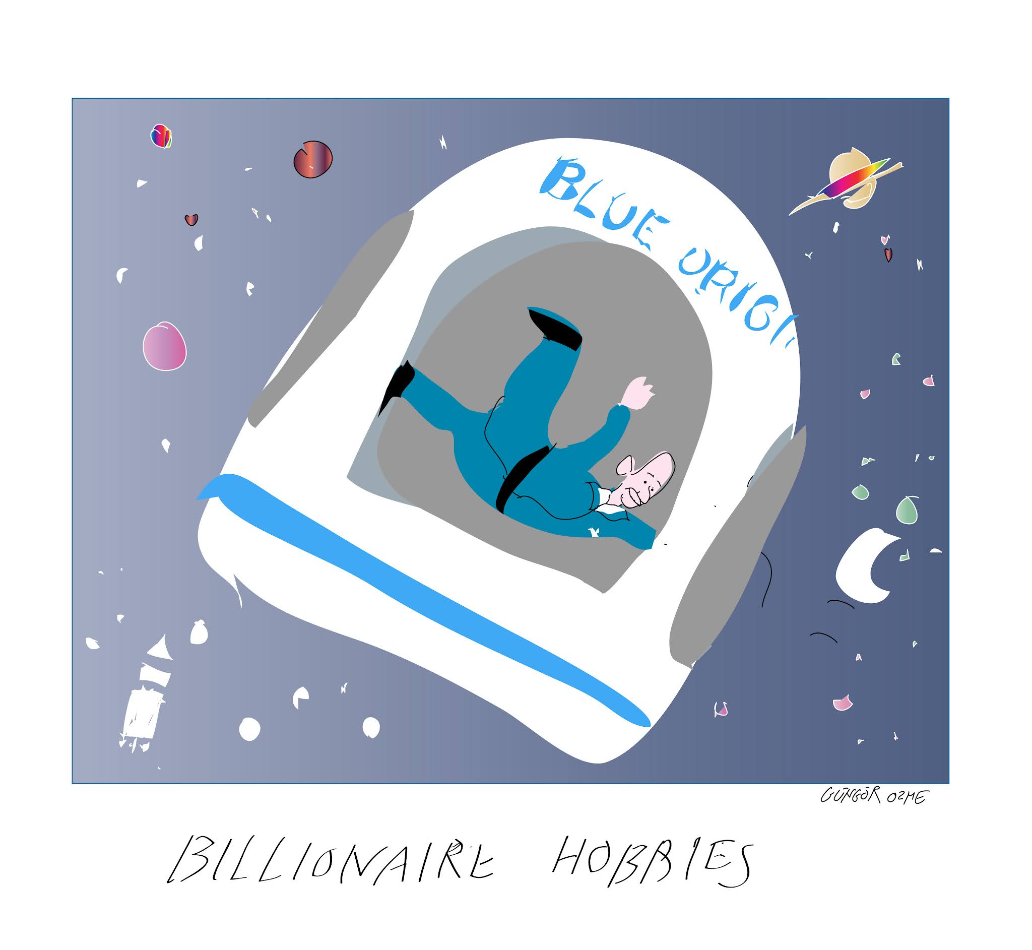 Gungor's Cartoons : Jeff Bezos space flight