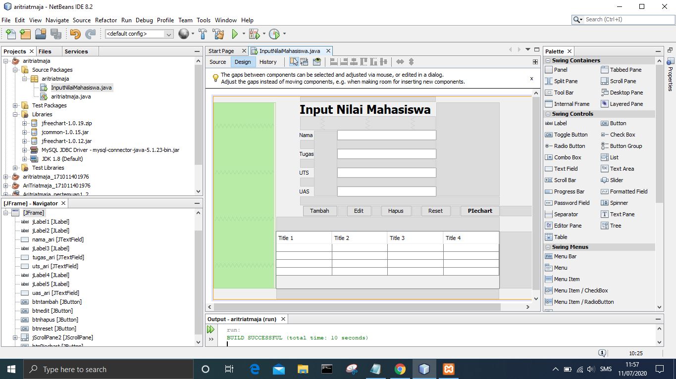 Membuat Program Aplikasi Crud Database Mahasiswa Dengan