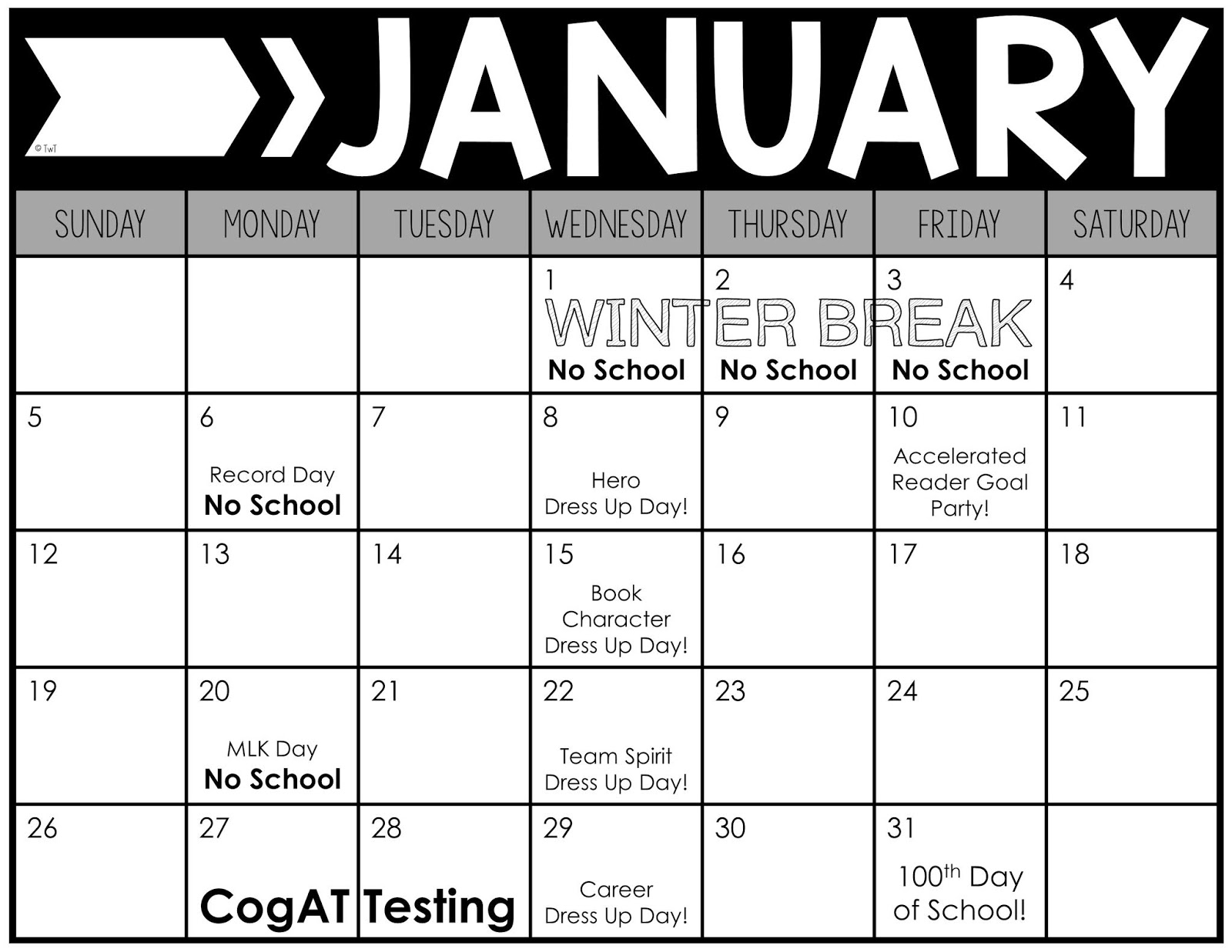 Teaching With Terhune: EDITABLE MONTHLY CLASSROOM CALENDARS