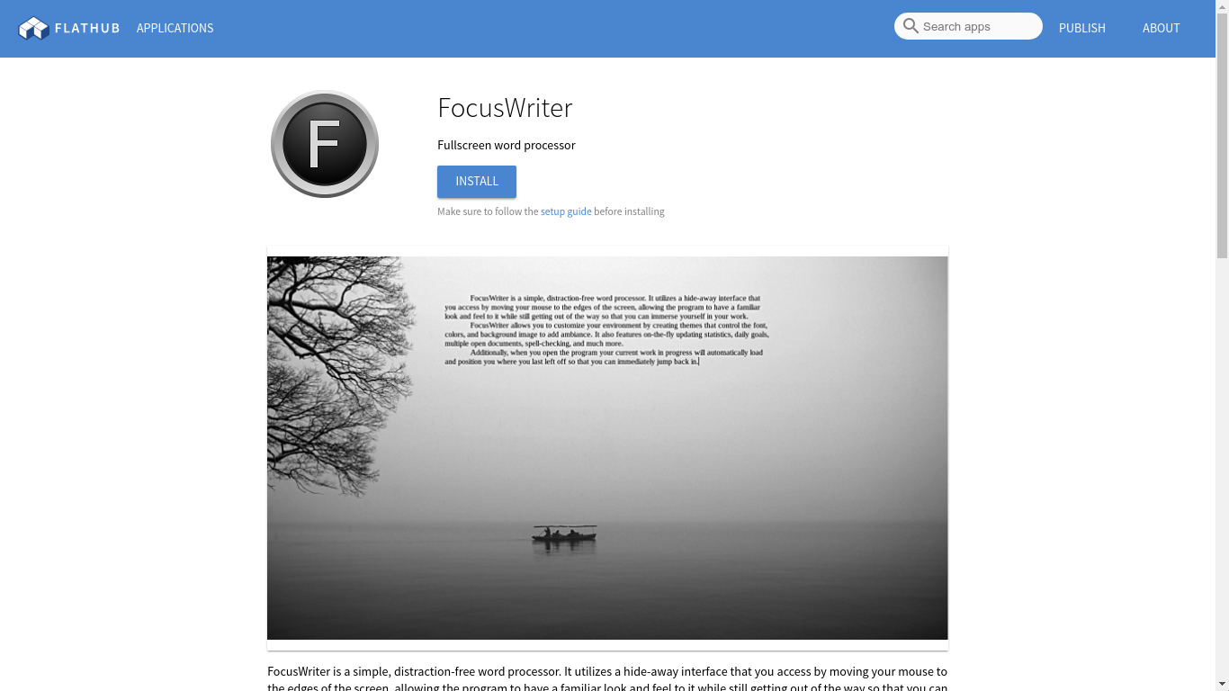Focuswriter APP para escrita em tela cheia