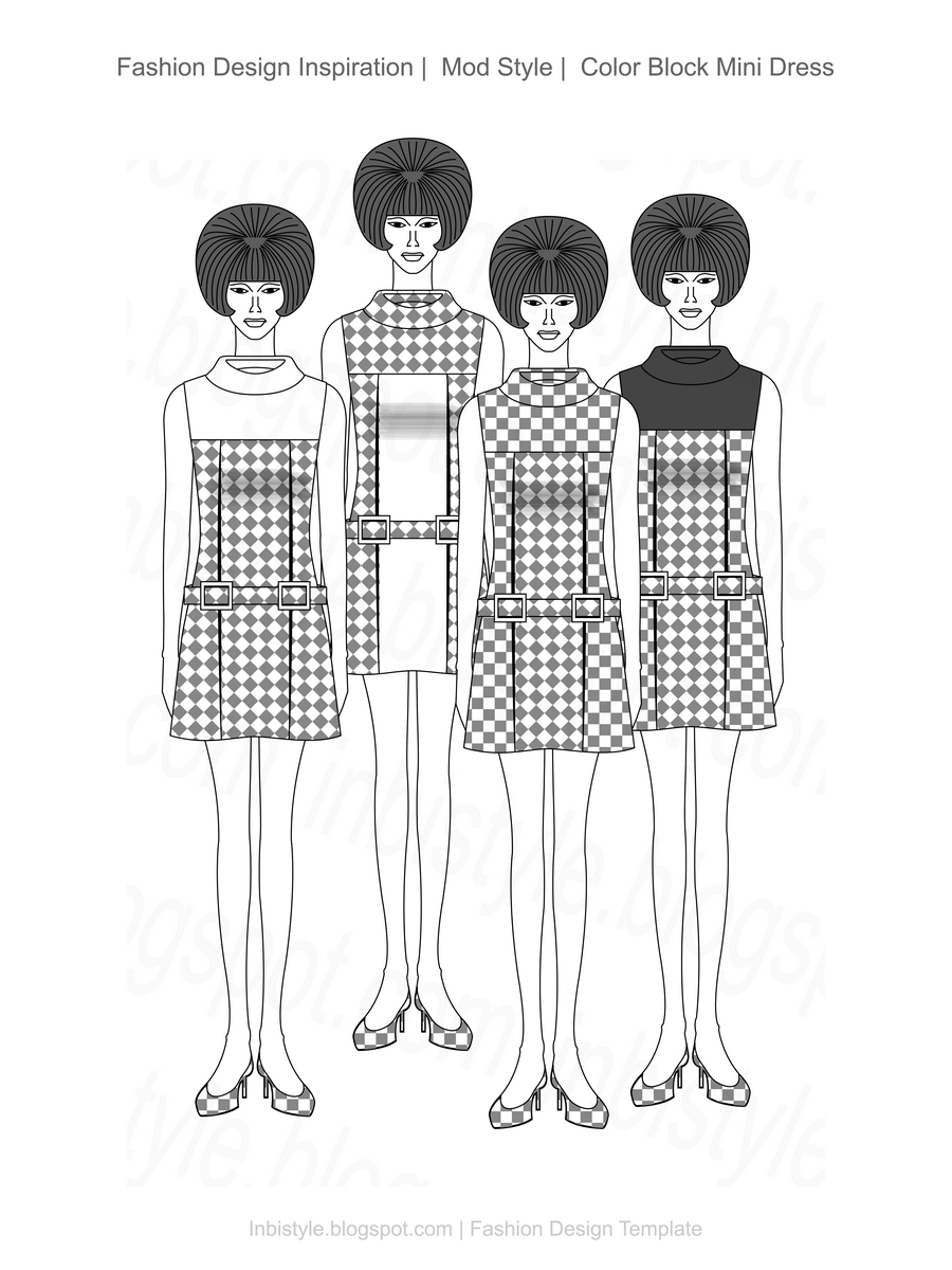 Mod Mini Dress Fashion Design Template
