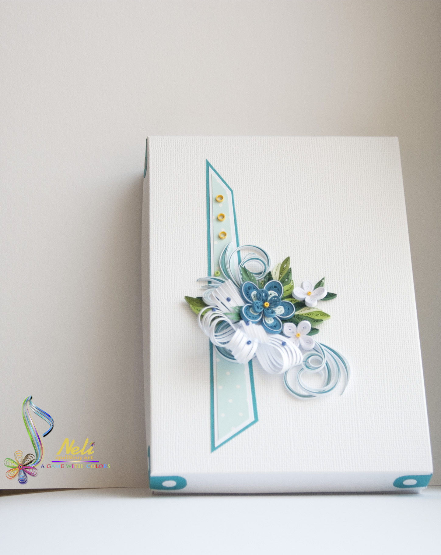 Neli Quilling Art: Card with box - 14.8 cm / 10.5 cm