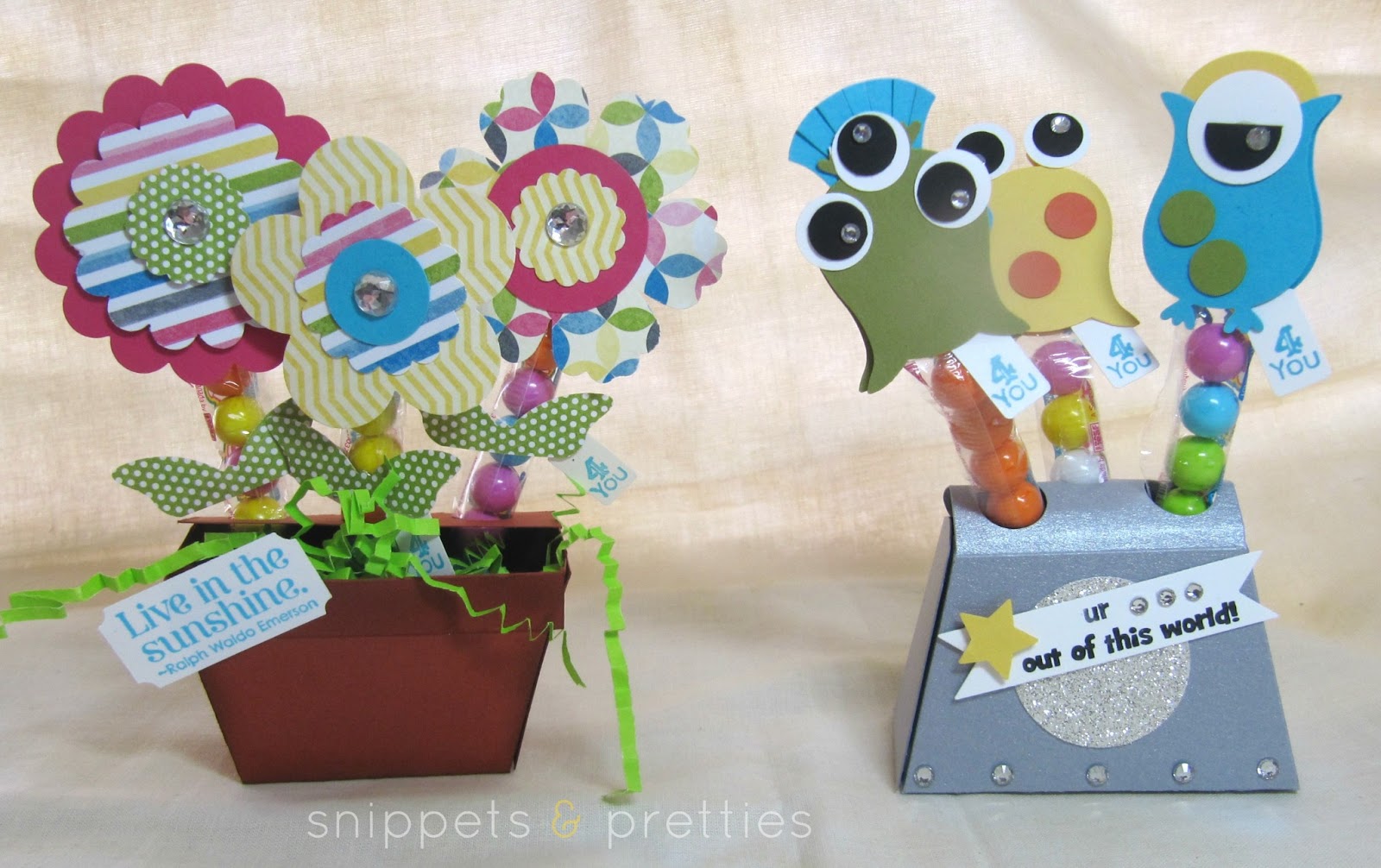 Snippets and Pretties: flower pot and spaceship