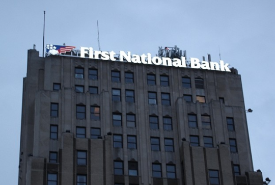 i will shout youngstown: new First National Bank sign dominates the ...