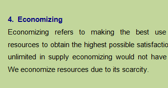 Some Basic Concepts: Economizing