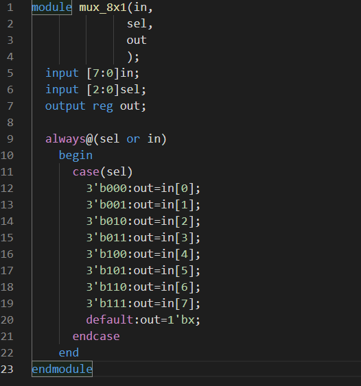 8x1 MUX with Functional coverage,Verilog Testbench - VLSI Verification ...