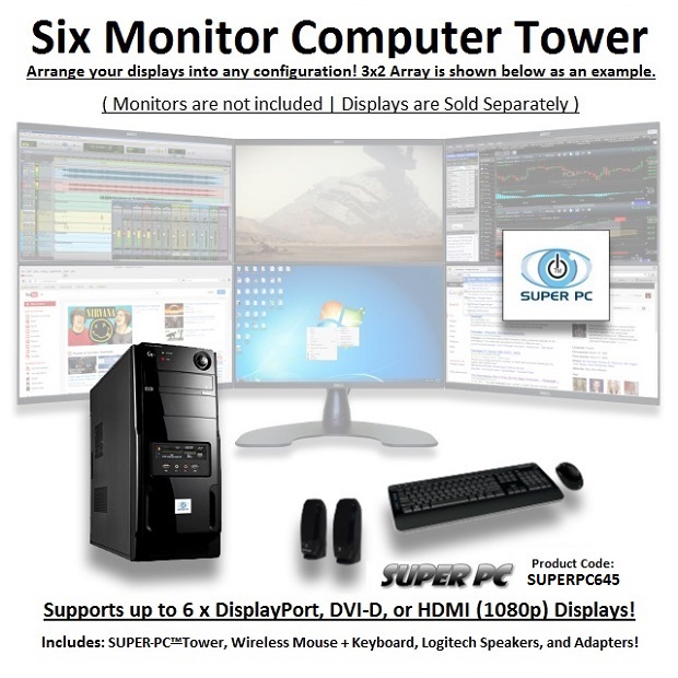 Multi-Monitor Tips and Tricks: SUPER PC | Six Monitor Mid-Tower | 5th ...