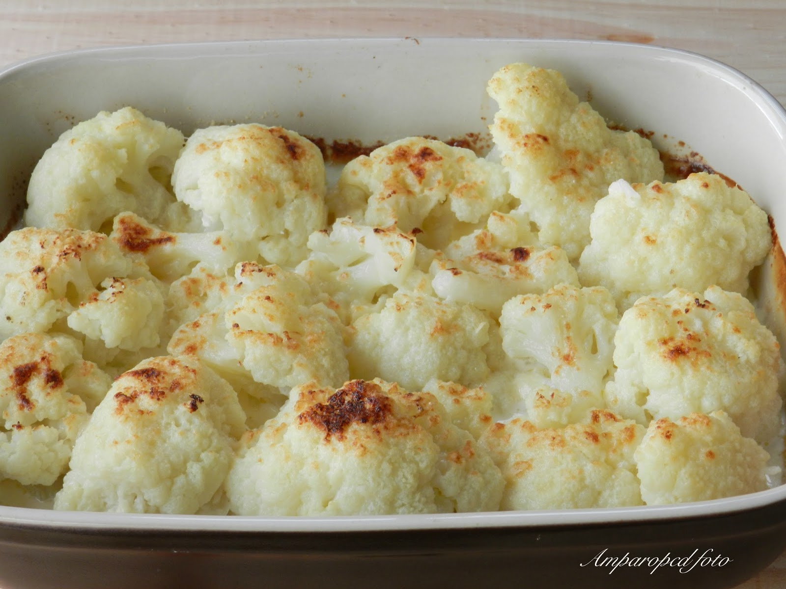 Cocinando en casa: Coliflor al horno con nata y queso