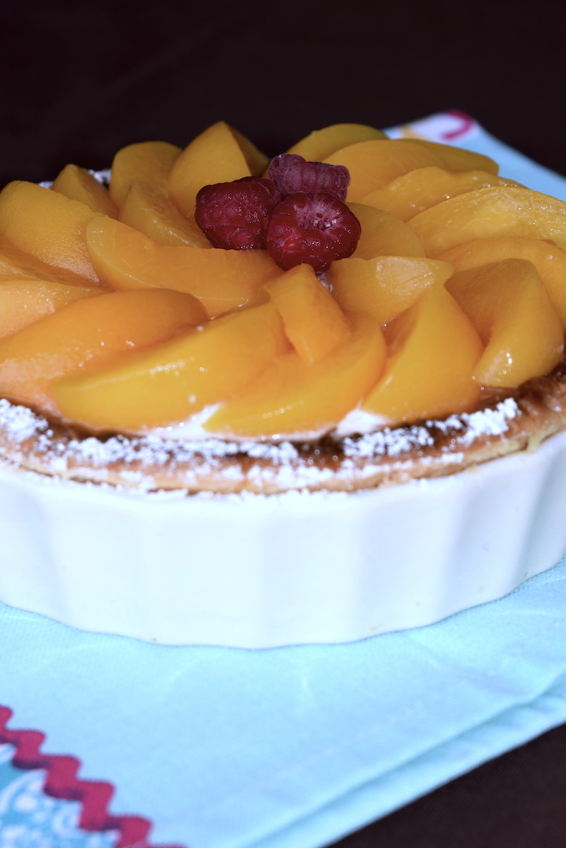 Tarta de queso y melocotón. - Lavanda Cakes