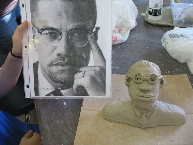 Lane Tech Art Studio : Clay Busts of Famous People