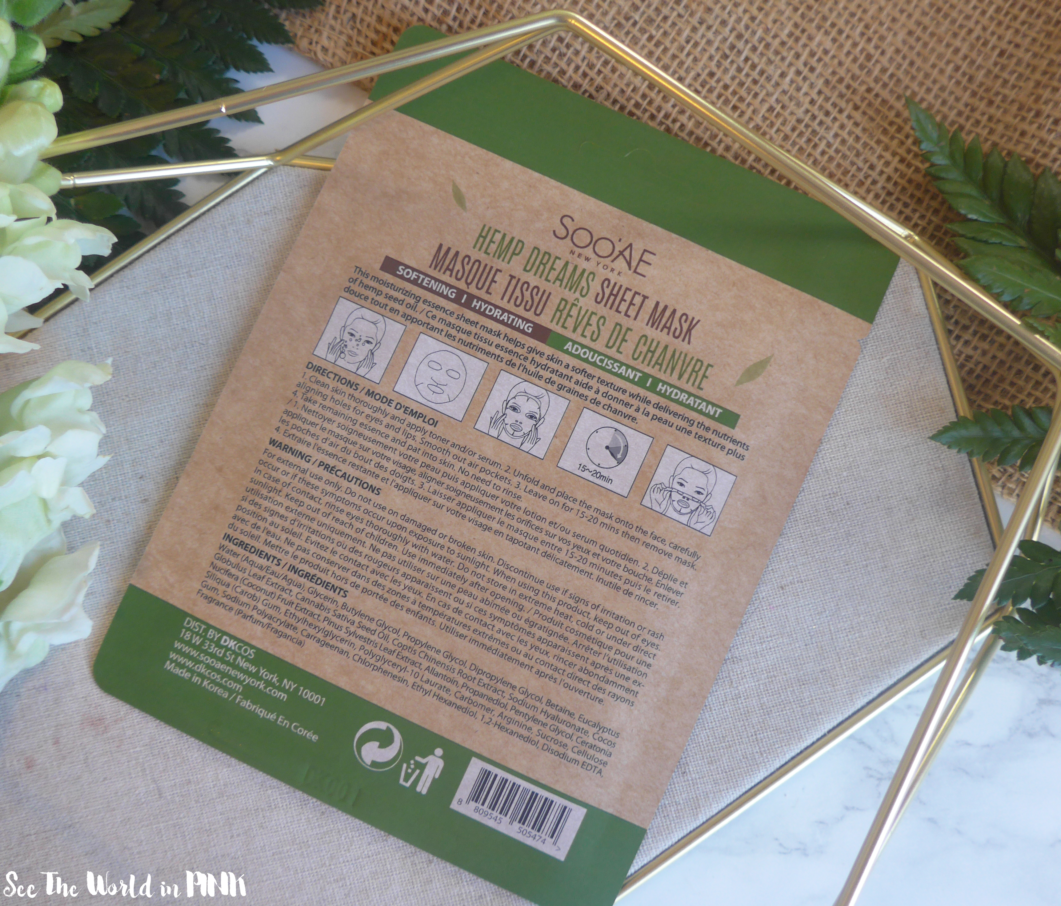 SooAE Hemp Dreams Sheet Mask & Mud Mask | See the World in PINK