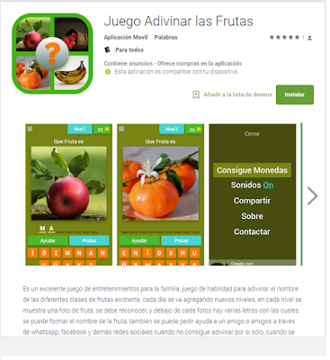 Juego Adivinar las Frutas