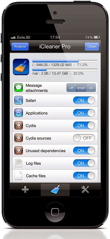 Download iCleaner Pro 7.0.1 To Cleanup Your System - Cydia Tutorials