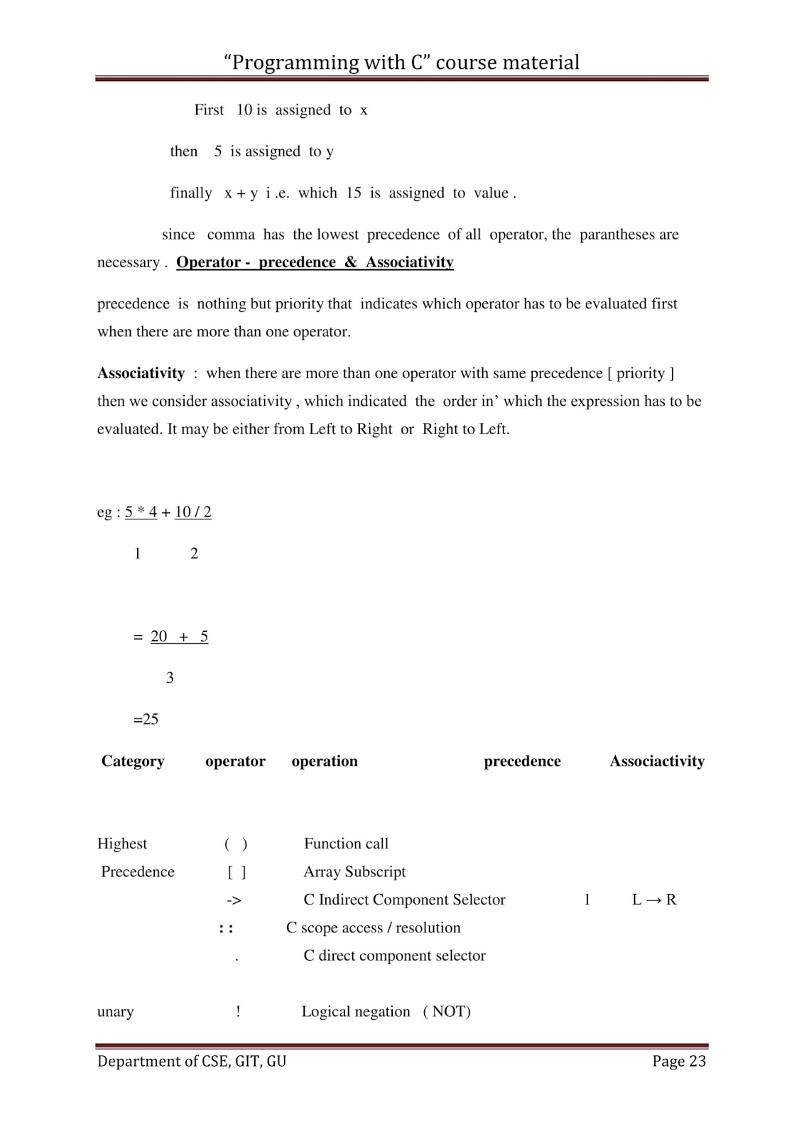 Dr. Mrinal Paliwal Blog: Basic Program Structure and Operators
