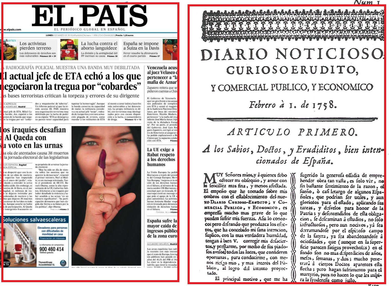 Literatura y Periodismo : Diferencias entre un periódico antiguo y uno ...