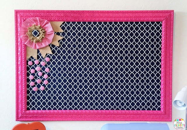 Made It Monday: Fabric Covered and Framed Memo Board | Mrs. Gilchrist's ...