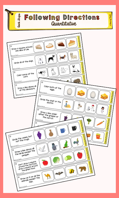 Quick Strips for Following Directions - Word of Mouth