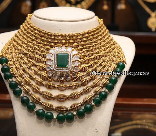 Heavy Traditional Choker by Malabar Gold - Jewellery Designs