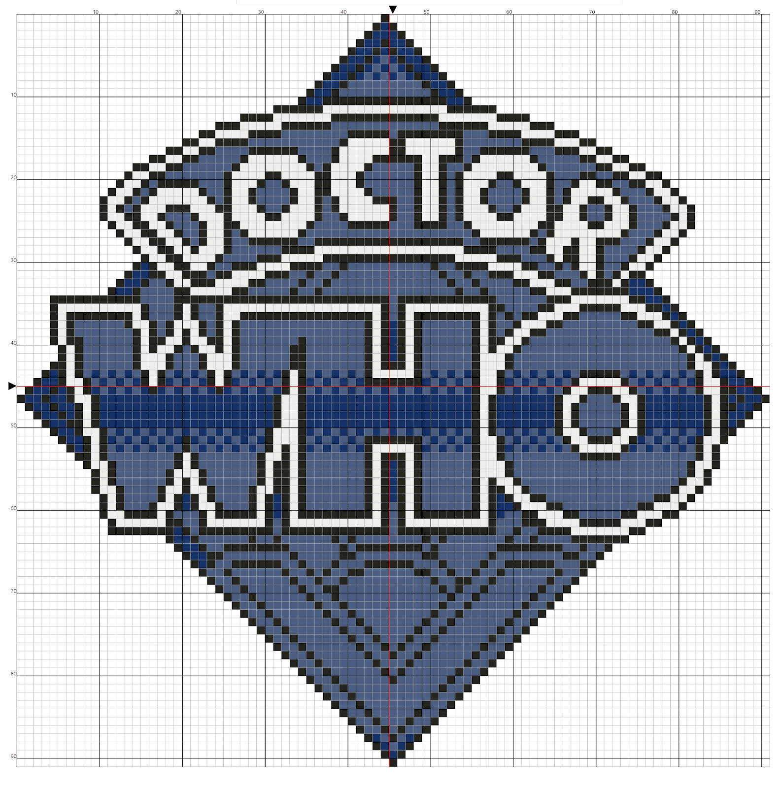 Buzy Bobbins: Classic Doctor Who logo Fourth Doctor cross stitch design
