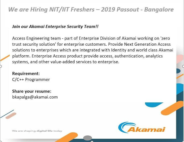 Akamai - Hiring NIT / IIT Freshers - JOB ALERTS HUB Akamai - Hiring NIT / IIT Freshers - JOB ALERTS HUB