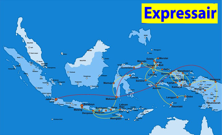 rute pesawat: Rute penerbangan Express Air