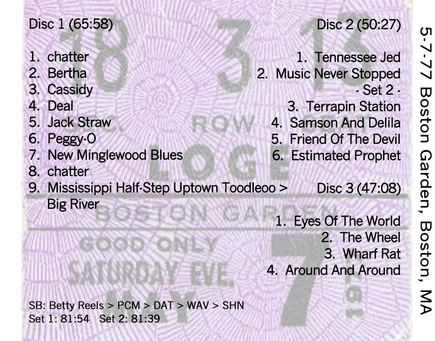 The Curtain With: Grateful Dead - 1977-05-07 Boston Garden, Boston, MA