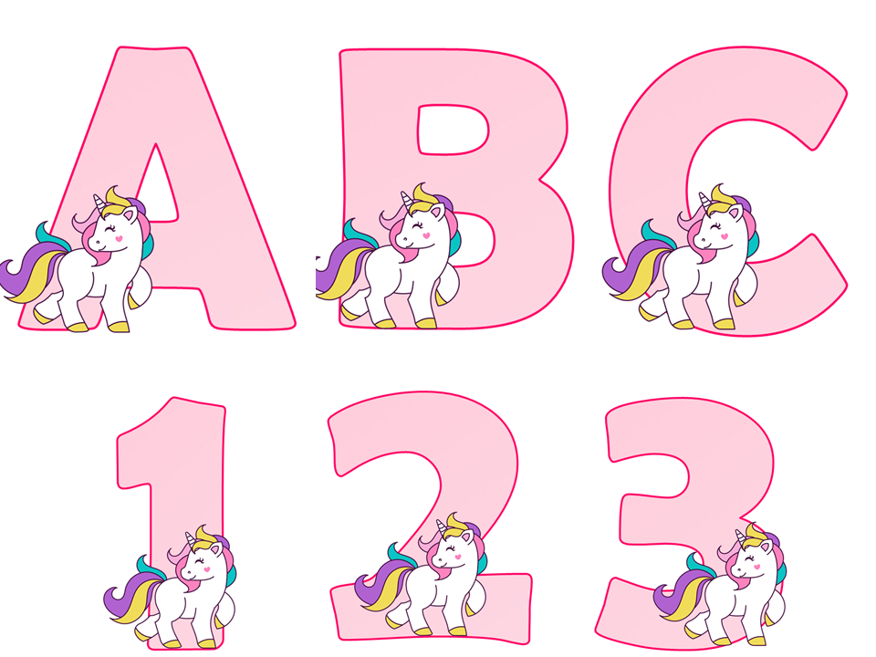 Kits imprimibles gratis : Alfabeto unicornio