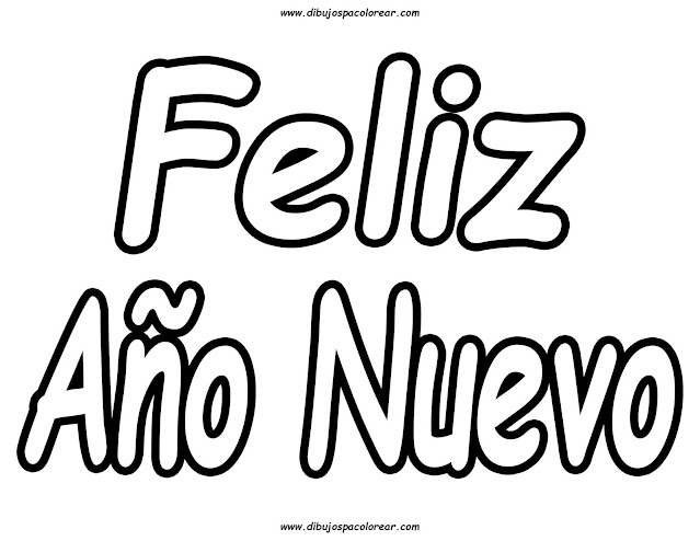 Feliz navidad, Feliz año nuevo y Felices Fiestas para colorear