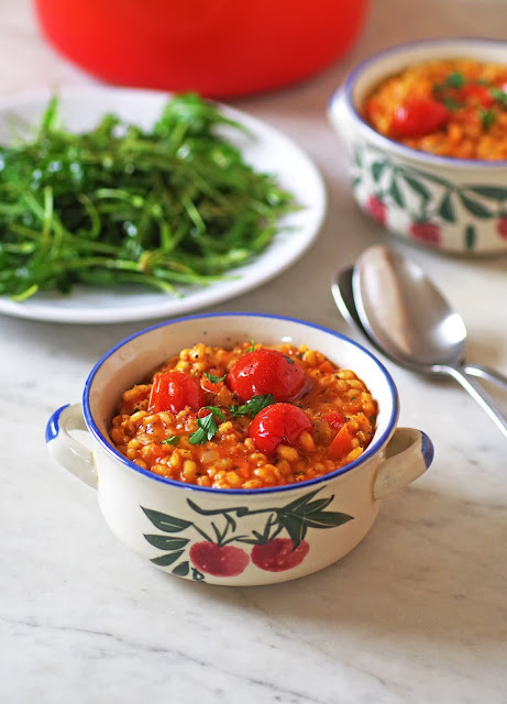 Tomato Pearl Barley Risotto |Euphoric Vegan