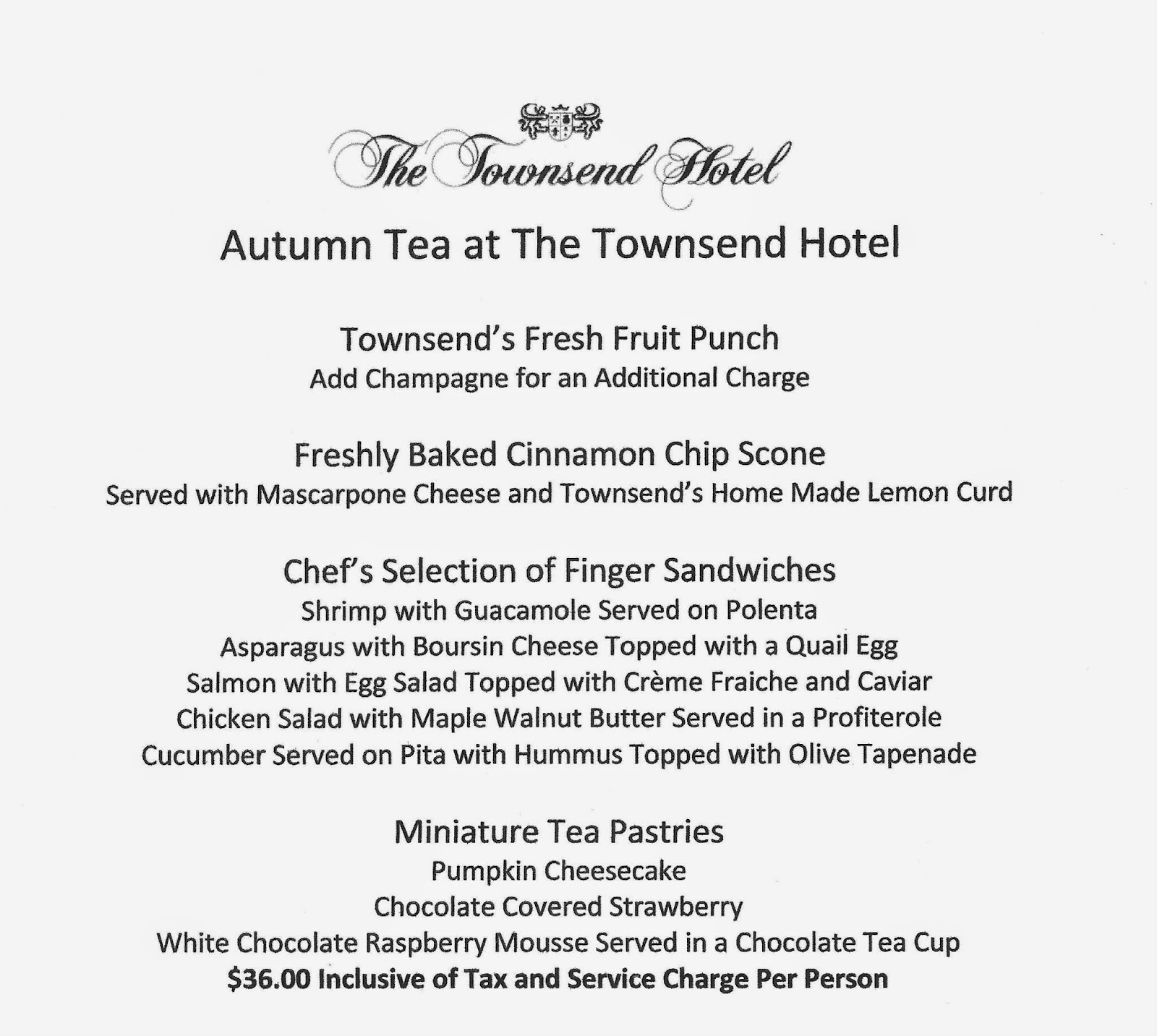 Relevant Tea Leaf: Afternoon Tea at the Townsend Hotel