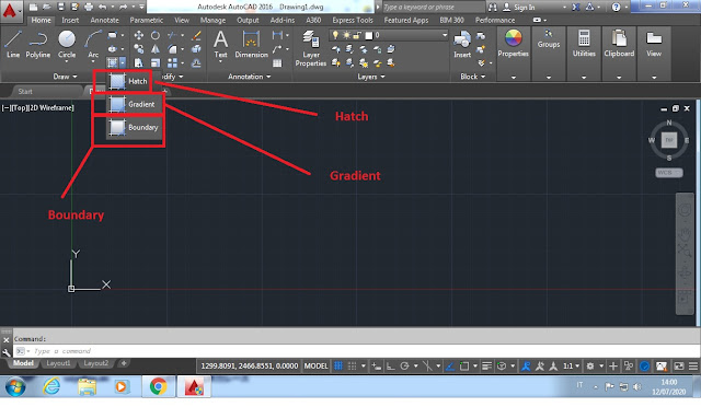 Comandi CAD hatch/gradient/boundary