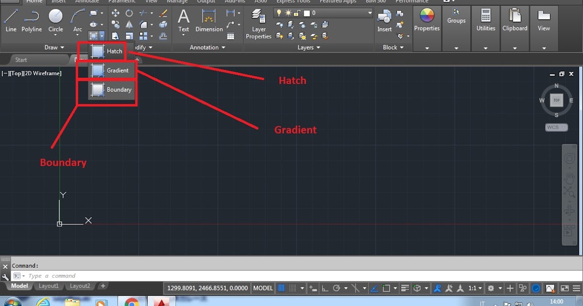 Comandi CAD hatch/gradient/boundary
