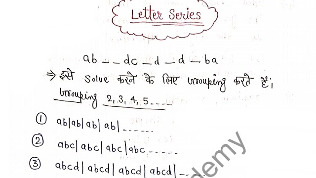 Free Handwritten Reasoning Letter Series Notes Download pdf