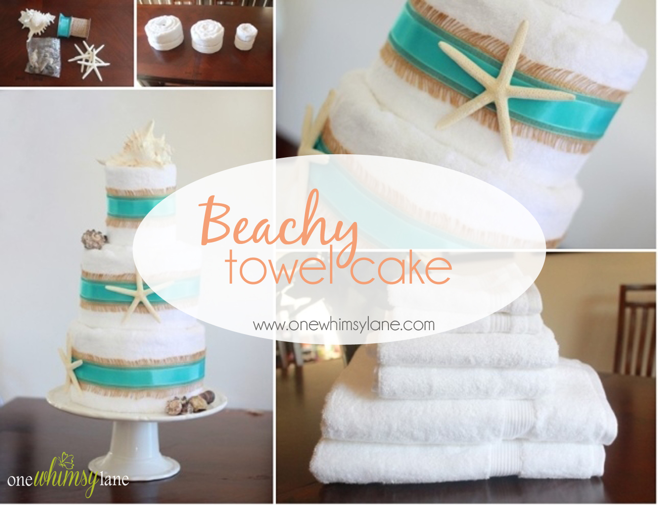 DIY: Beachy Towel Cake - One Whimsy Lane