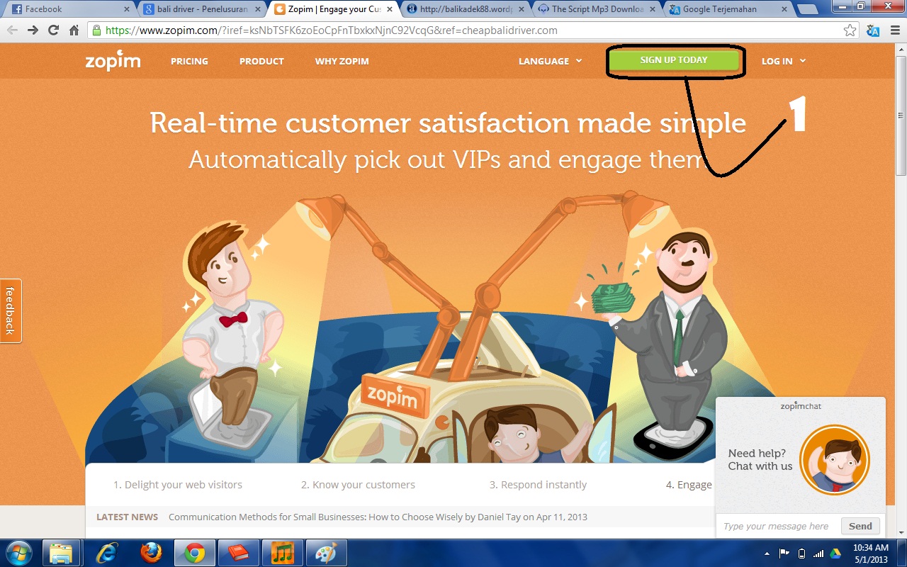 Tips Cara Mengetahui Pengunjung dan Membuat Kotak Chat dengan Widget Zopim
