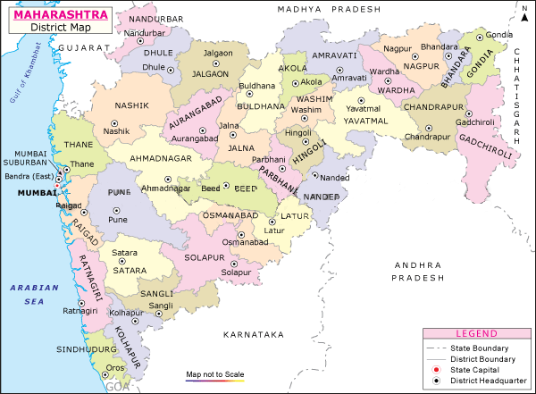 Map Of India: Maharashtra-district-map