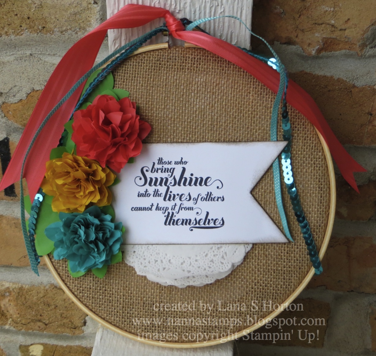 Stamping with Nanna: Think Spring and Make a Beautiful Hoop Decor Piece