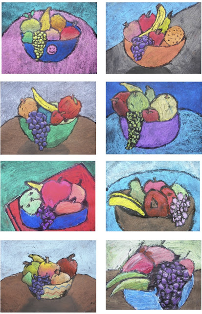 The Rolling Artroom: Pastel Fruit Bowls 4th-6th