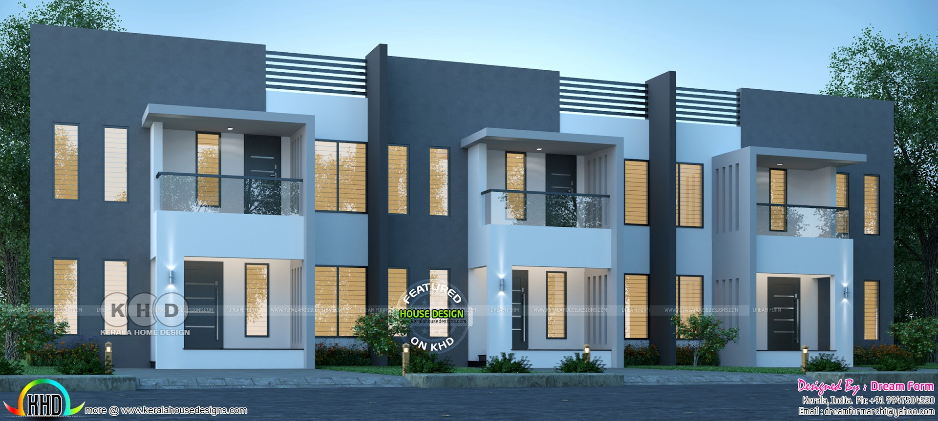 Modern Row House Facade