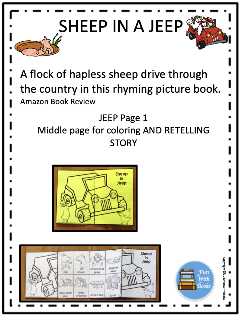 SHEEP IN A JEEP BOOK CRAFT ~ Book Units by Lynn