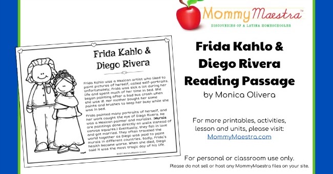 Mommy Maestra: Free Download: Frida Kahlo & Diego Rivera Reading Passage