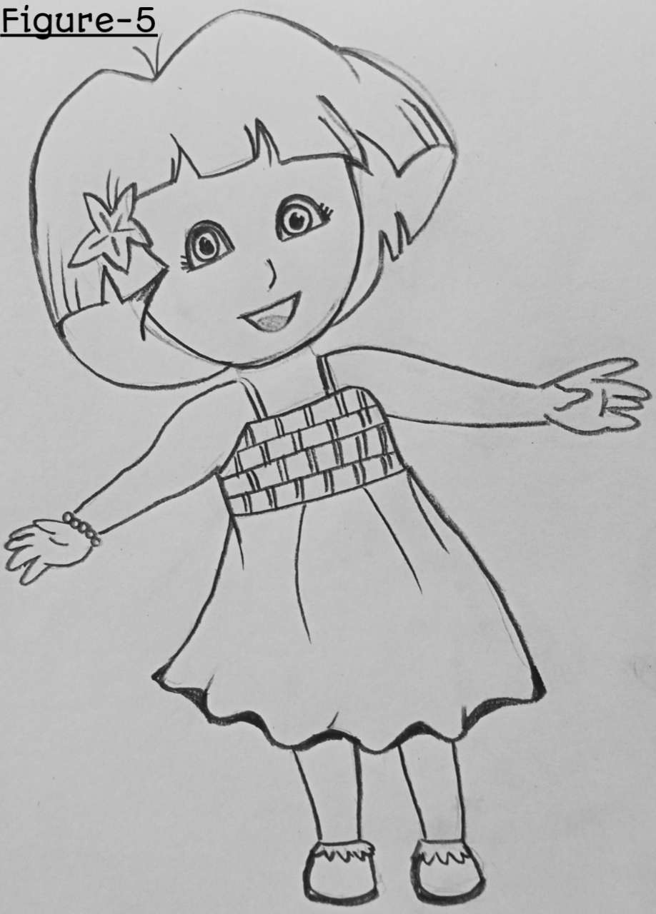How To Draw Dora In 5 Easy Steps | Easy Dora Drawing