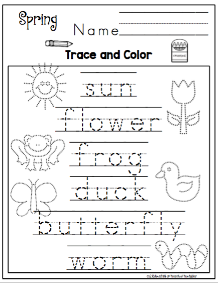 Spring Tracing "No Prep" ~ Preschool Printables