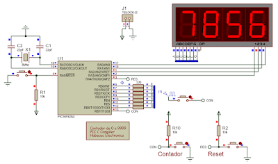 5. Contador de 0 a 9999 con display 7 segmentos anodo comun (PIC C COMPILER) - Habacuc Electronics